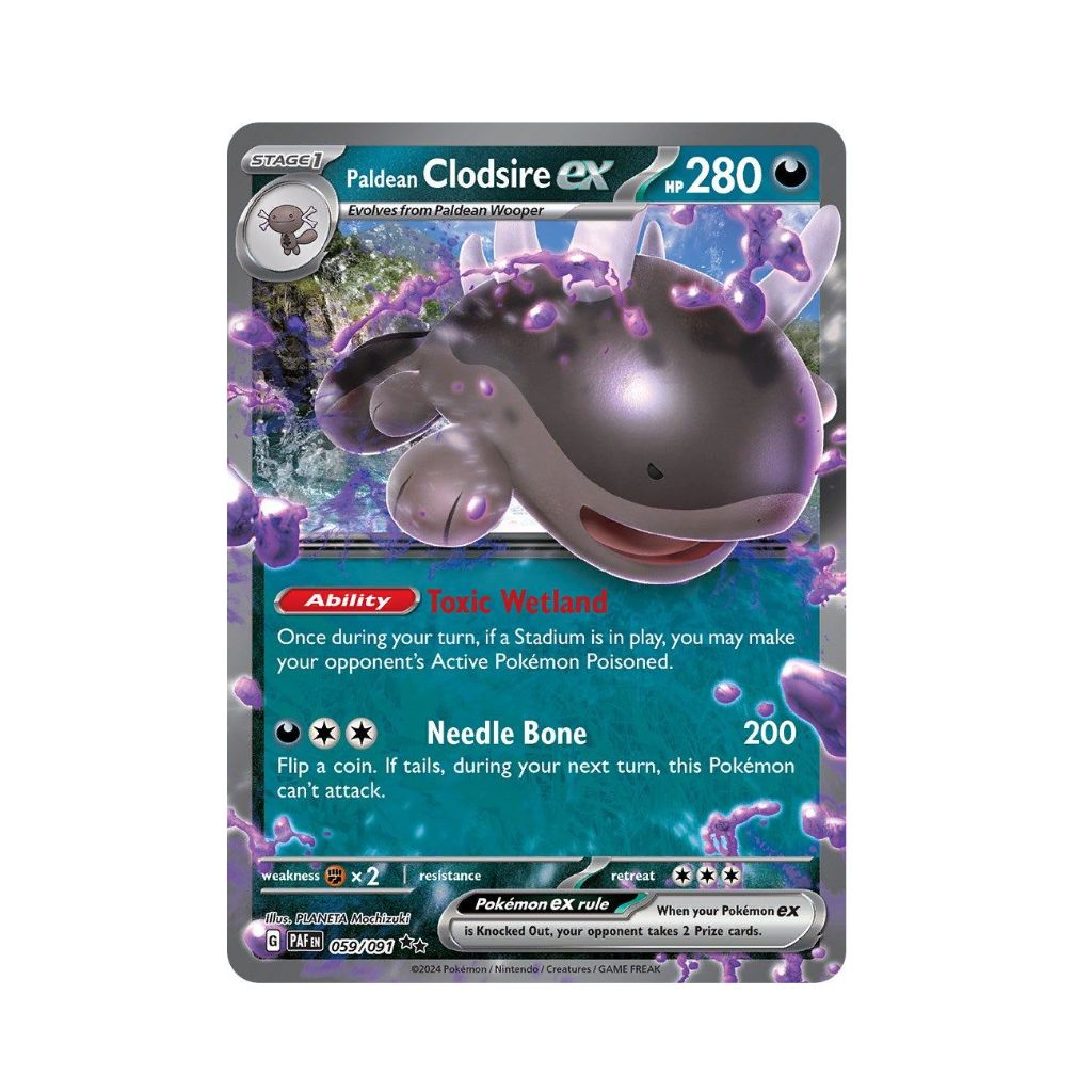 POKEMON Paldean Clodsire ex (059/091) [Scarlet & Violet: Paldean Fates ...