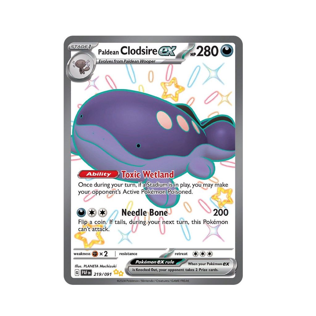 POKEMON Paldean Clodsire ex (219/091) [Scarlet & Violet: Paldean Fates ...